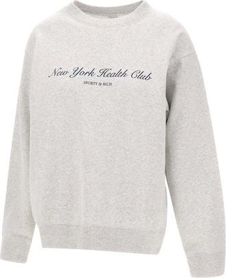 Sporty & Rich Femme, Sweatshirts et sweats &agrave; capuche, Gris, Taille: 36 FR NY Health Club SweaT-shirt