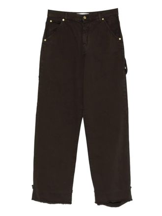 Darkpark Gerade Jeans mit ausgefranstem Saum - Braun