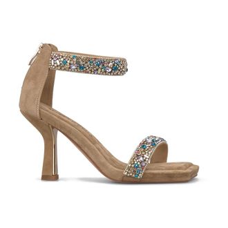 Alma En Pena Alma EN Pena, Femme, Chaussures, Beige, Taille: 42 EU Double Strap Sandal Jewel Effect