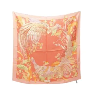 Ferragamo Foulard en soie Pre-owned - Femme - Pre-owned - Orange - Taille: ONE Size
