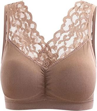 Generic 2026 Soutien-gorge pour femme en dentelle sexy style fin sans c&ocirc;tes, kaki, 4XL