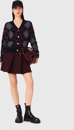 Maje Kurzer Cardigan Mit Argyle-muster - Marineblau - Maje