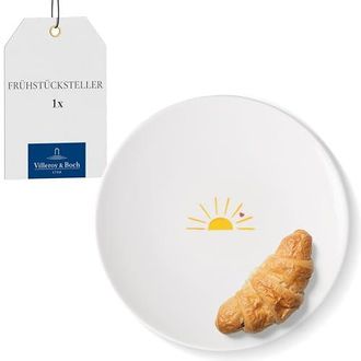 Villeroy & Boch With Love assiette &agrave; dessert/pour le petit-d&eacute;jeuner Hello Sunshine, porcelaine Premium, assiette &agrave; g&acirc;teau, assiette &agrave; salade, r&eacute;sistant au lave-vaisse