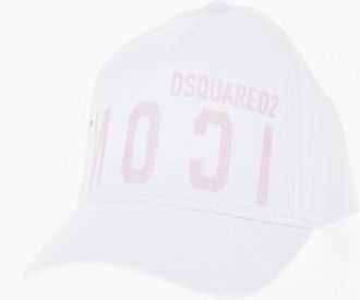 Dsquared2 ICON Solid Color Baseball Cap with Cracked Print size One Size