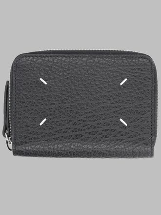 Maison Margiela Unisex Leather Coin Purse With Key Ring Black Wallets & Purses