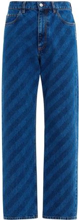 Marni jean à rayures diagonales - Bleu