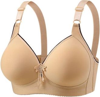 Generic Sous-v&ecirc;tement pour femme grande taille, confortable, avec couverture compl&egrave;te, pour le quotidien, respirant, sans armature, avec maintien et, beige, X