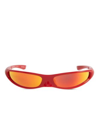Balenciaga lunettes de soleil Blade à monture rectangulaire - Rouge