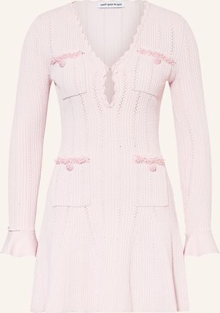 Self Portrait Self-Portrait Strickkleid Mit Schmuckperlen pink