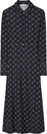 Tory Burch robe ceinturée à motif cachemire - Bleu