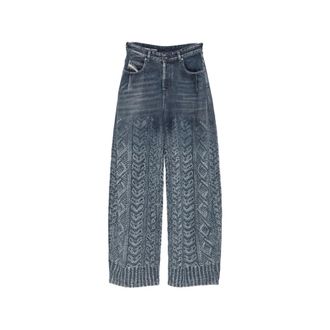 Diesel Femme, Jeans, Bleu, Taille: W24 Wide Jeans