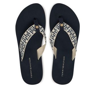 Tommy Hilfiger Zehentrenner Tommy Hilfiger Th Corporate Sandal FW0FW09610 Dunkelblau