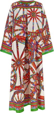 Dolce & Gabbana Womens Multicolor Silk Long Dress