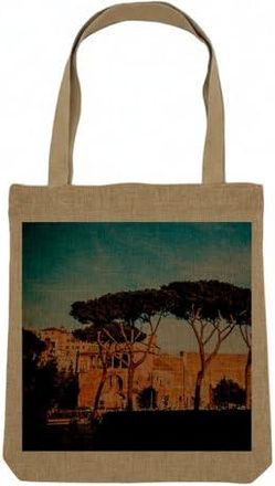 Fabulous Sac Shopping Tote Bag Aspect Lin - Forum de Trajan Via dei Fori Imperiali Rome Italie - Sac de Courses Toile Epaisse 360g Beige Naturel Cabas Port&eacute; Ep