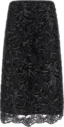Le Twins LE Twins, Femme, Jupes, Noir, Taille: 38 FR Giulia Midi Skirt