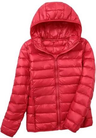 Generic Doudoune l&eacute;g&egrave;re pour femme, doudoune pliable pour femme, doudoune l&eacute;g&egrave;re avec fermeture &eacute;clair - Doudoune matelass&eacute;e pour femme, rouge, M