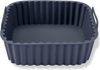 Fackelmann Fackelmann Silikonform für Heißluftfritteuse - 17 cm glatt, Eckig, Aschgrau, für knusprige Gerichte ohne Anhaften, Spülmaschinengeeignet