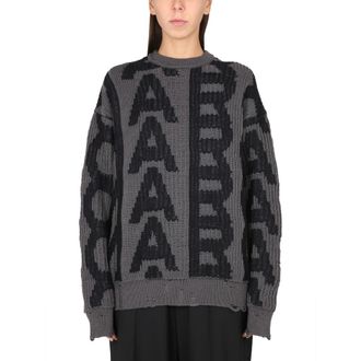 Marc Jacobs Monogram Distressed Sweater - - Knitwear - Damen - Grau - M