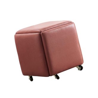 Generic Cafe Nesting Hocker Set, Nesting Ottoman Cube Chair mit R&auml;dern, for Indoor Outdoor Garten B&uuml;ro Balkon Spielzimmer Badezimmer(Color 4,35x35cm)
