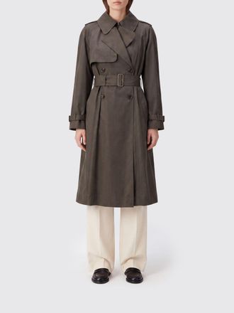 Burberry Trench-coat long &agrave; double boutonnage en gabardine de coton avec ceinture