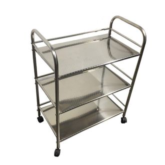 Generic K&uuml;chenwagen, tragbarer K&uuml;cheninselwagen mit R&auml;dern, Edelstahl-Hohlplattendesign zum Servieren von Speisen, zur Weinlagerung zu Hause und im Hotel