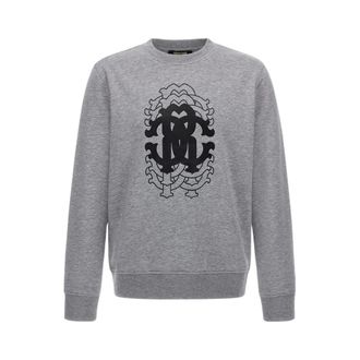 Roberto Cavalli Homme, Sweatshirts et sweats &agrave; capuche, Gris, Taille: S SweaT-shirt imprim&eacute;
