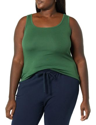 Amazon Essentials Damen Tanktop (Erhältlich in Übergröße), Waldgrün, XL Große Größen