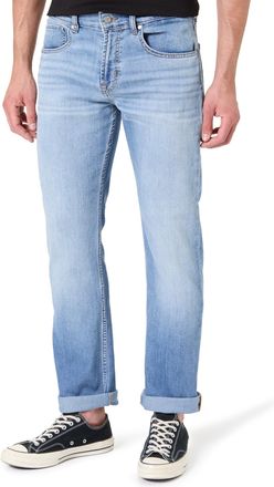 7 For All Mankind Herren The Straight Formentera Jeans, Light Blue, 32W EU