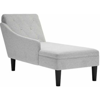 vidaXL Chaiselongue mit Kissen und Rechter Armlehne Wolkengrau Stoff Vidaxl 911011