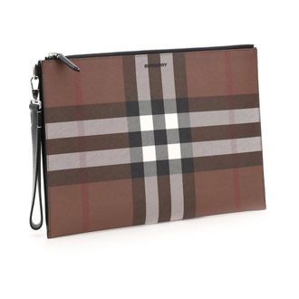 Burberry Large Check E-Canvas Zip Pouch - - Bags - Herren - Braun - ONE SIZE