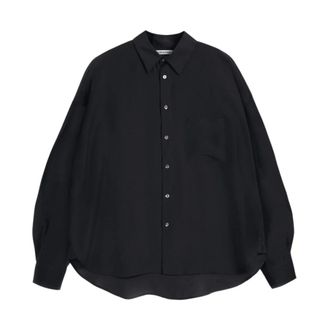 Ymc You Must Create Homme, Chemises, Noir, Taille: M Fluid Long Sleeve Shirt