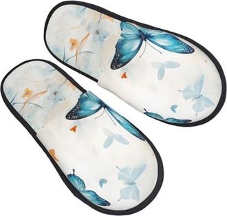 Generic Pantoufle Maison Papillon Printanier, Fleur Vintage Chaudes Pantoufles Antid&eacute;rapantes Hiver Chaussures Chaudes Confortable Hiver Pantoufles Pour Chamb