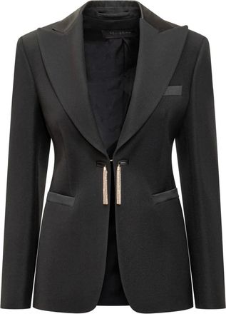 Max Mara Femme, Vestes, Noir, Taille: 40 FR Blazer Col en V