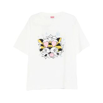 Kenzo Wild Tiger Oversized T-shirt - - Tops - Herren - Wei&szlig; - S