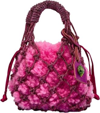 Kurt Geiger Femme, Sacs, Rose, Taille: ONE Size SM Macrame Crystal Bag