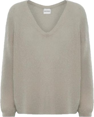 Americandreams Americandreams, Femme, Pulls, Gris, Taille: 38 FR Silja V Neck Knit