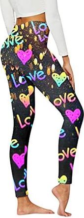 Generic Legging de sport d&eacute;contract&eacute; pour femme avec imprim&eacute; coeur pour la Saint-Valentin 2026, N, L