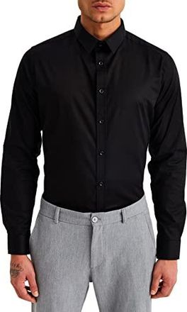 LEIF NELSON Chemise pour Homme - Coupe ajustée - Manches Longues - Col Montant et Chemise de Costume Traditionnel - Chemise décontractée pour Homme - Chemise à Ma
