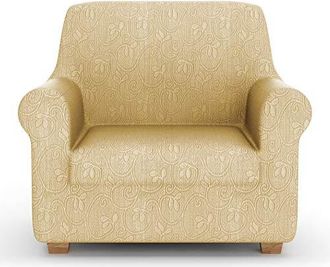 Petti Artigiani Italiani Sofabezug, elastischer Sofabezug, Sesselbezug, Gelb, Jaquard-Stoff, 100% Made in Italy