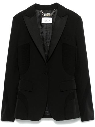Philipp Plein blazer à empiècements transparents - Noir