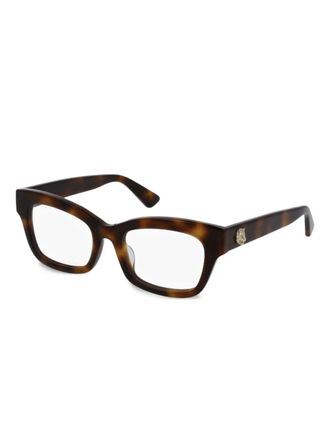 Gucci lunettes de vue à monture papillon - Marron