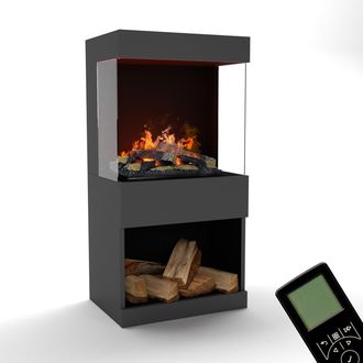 Glow Fire Wasserdampf Kamin OGF 2 (Standkamin) - Elektrokamin mit realistischen LED 3D-Flammen, Knistereffekt & Fernbedienung, 55x110x40 cm - Opti-Myst 400 Elek