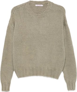 Liska Gerippter Strickpullover - Grün