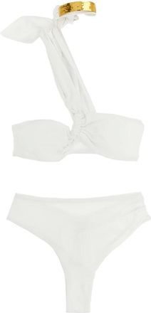 Elisabetta Franchi Femme, Maillots de bain, Blanc, Taille: 42 FR Bikini avec d&eacute;tail de bijou