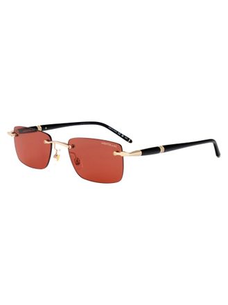 Montblanc MB0344S Gold and Black Temple Injected Sunglasses - Orange