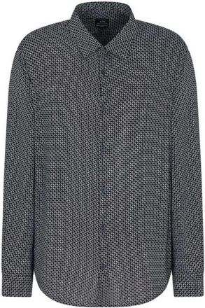 A|X Armani Exchange Homme, Chemises, Bleu, Taille: L Chemise Viscose Coupe Classique