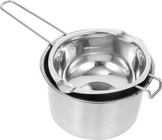 Exceart Edelstahl Schmelztopf 28Cm FüR Schokolade Wachs Butter Mit Ergonomischem Griff Wasserbad Topf FüR KüChe Backen Und DIY Projekte