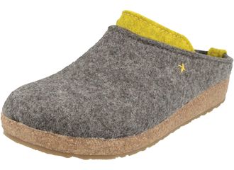 Haflinger Damen Hausschuh mehrfarbiger Filz Pantoffel Grizzly Speed 731099, Gr&ouml;&szlig;e:42 EU, Farbe:Grau