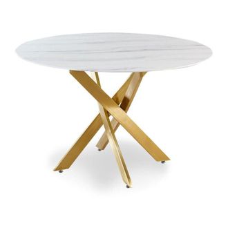 Paris Prix Table de Repas Ronde Rixa 120cm Effet Marbre
