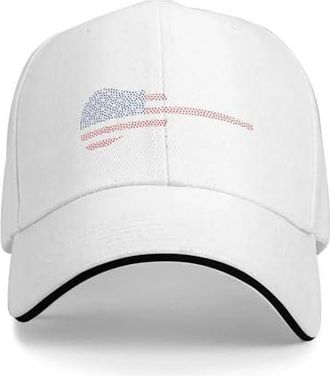 Generic Chaleur dHiver, Drapeau Coeurs Guitare Instrument de Musique Casquette de Baseball Classique rétro Papa Camionneur Chapeau à Bord Plat Bill pour Homme